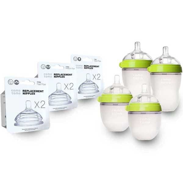 Comotomo Silicone Baby Bottle Bundle Set - Green - Momease Baby Boutique